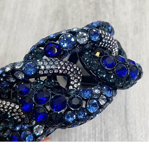 Swarovski | Jewelry | Swarovski Tabloid Blue Crystal Cuff Bracelet | Poshmark